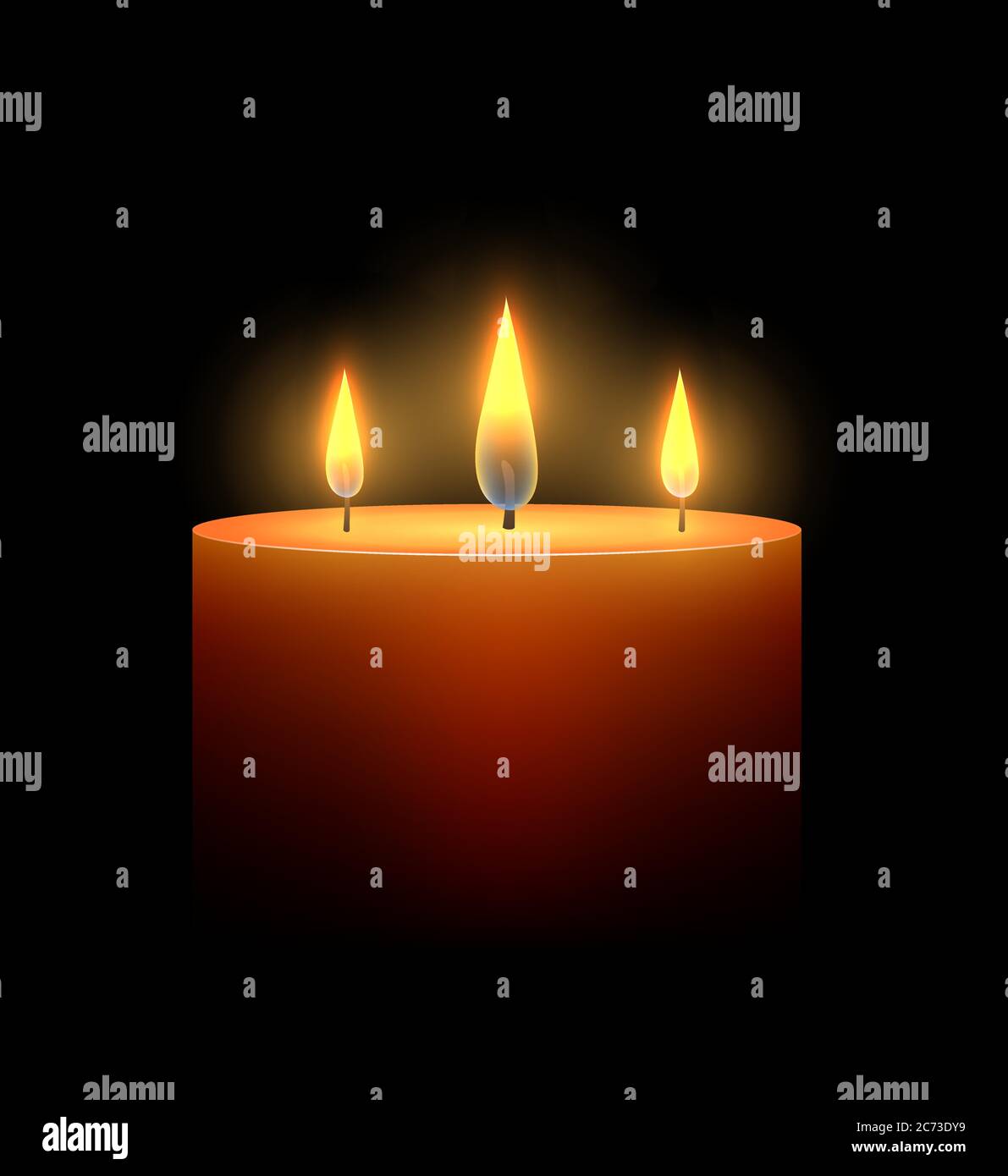 Burning candle in the dark. Vector element for your creativity Stock ...