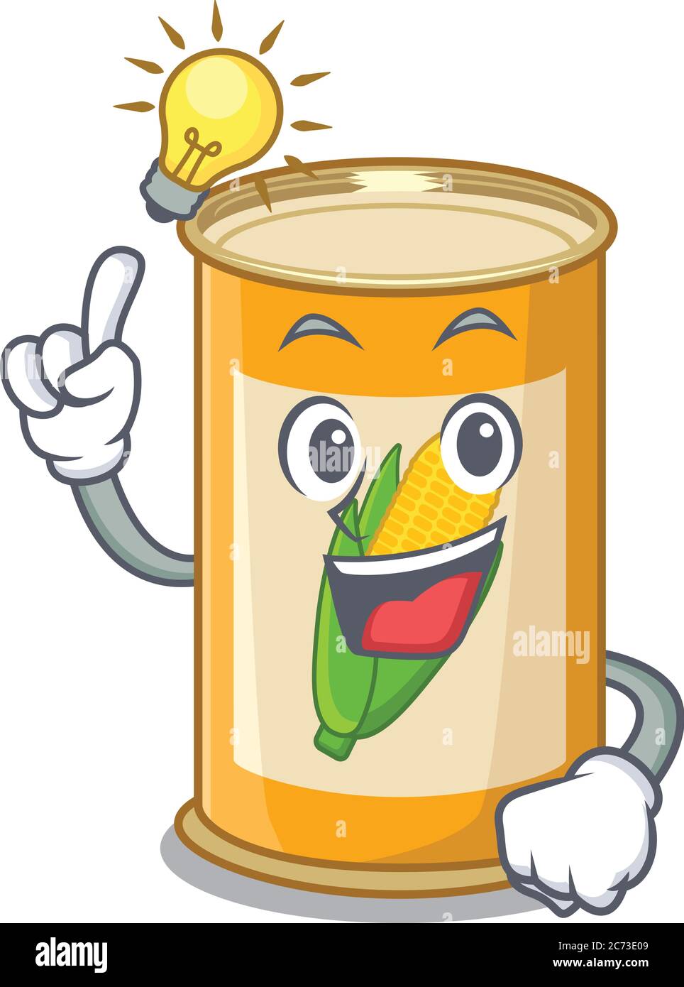 Mascot character of smart corn tin has an idea gesture Stock Vector ...