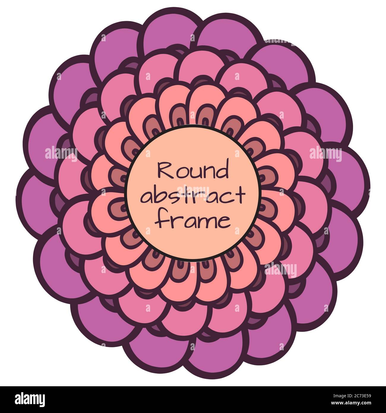 Round abstract frame with fish scales and place for text. Vector ...