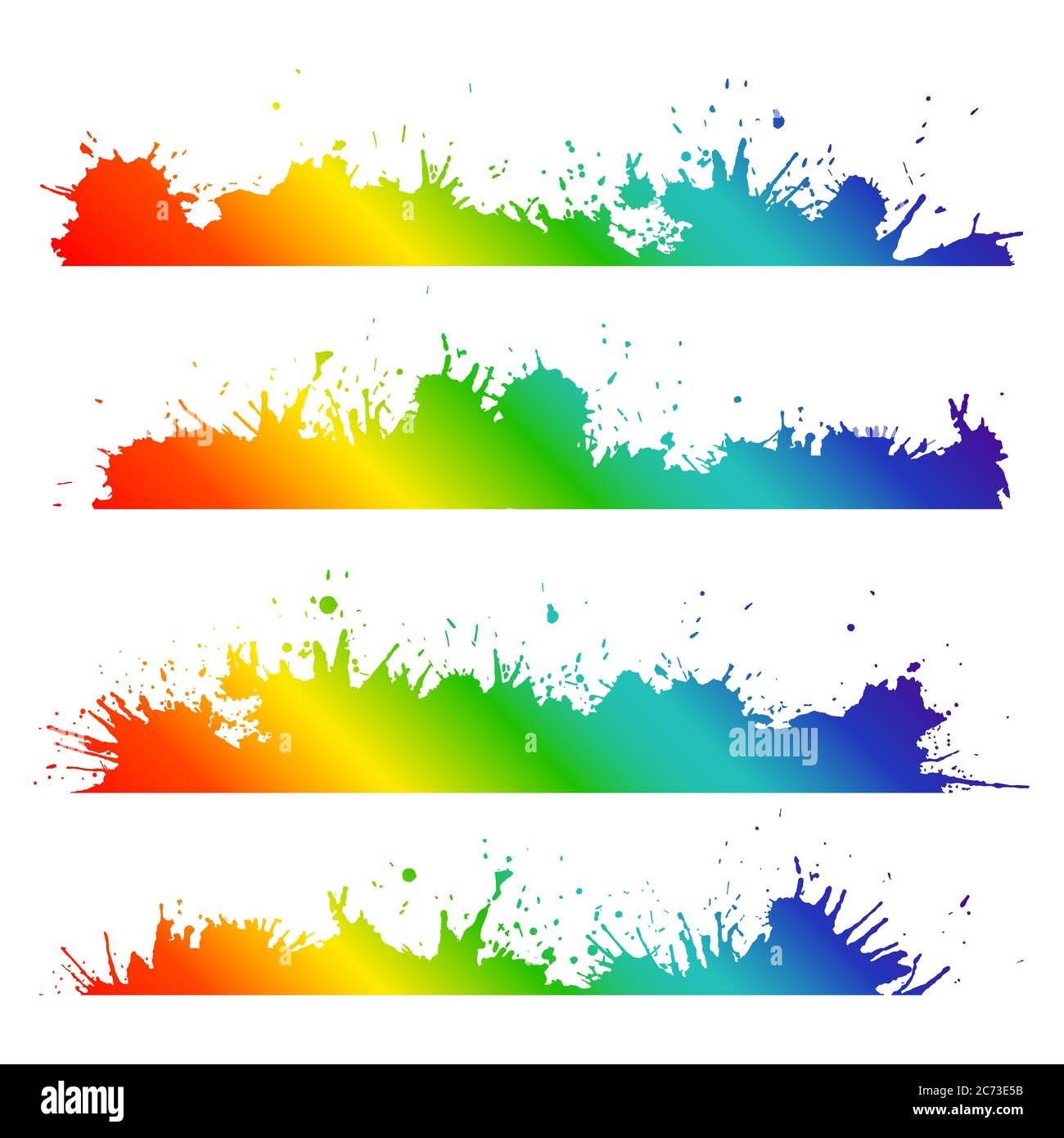 Grunge border with rainbow splashes and drops to design tracks ...