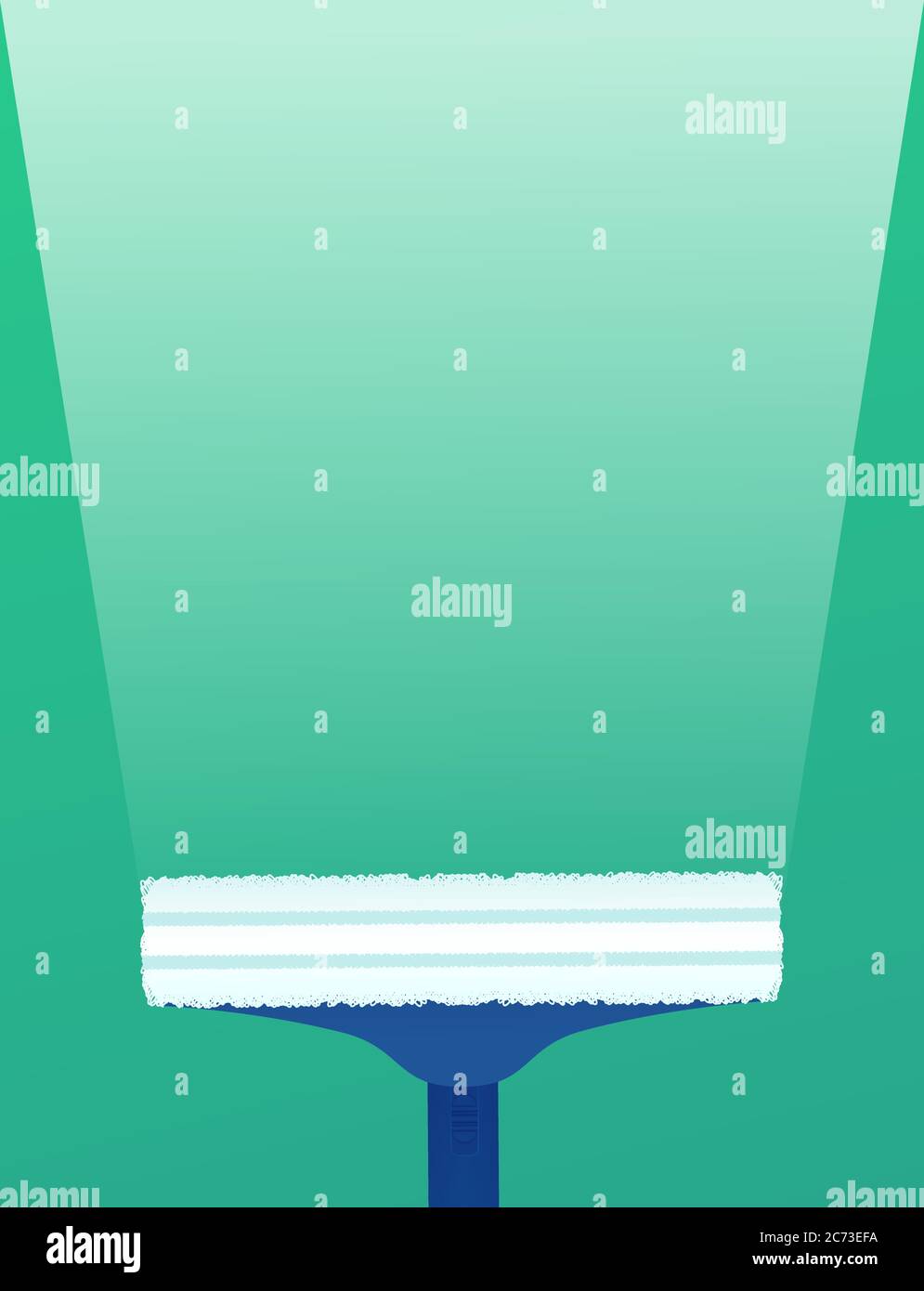 Flat illustration brushes for washing windows with a brilliant track ...