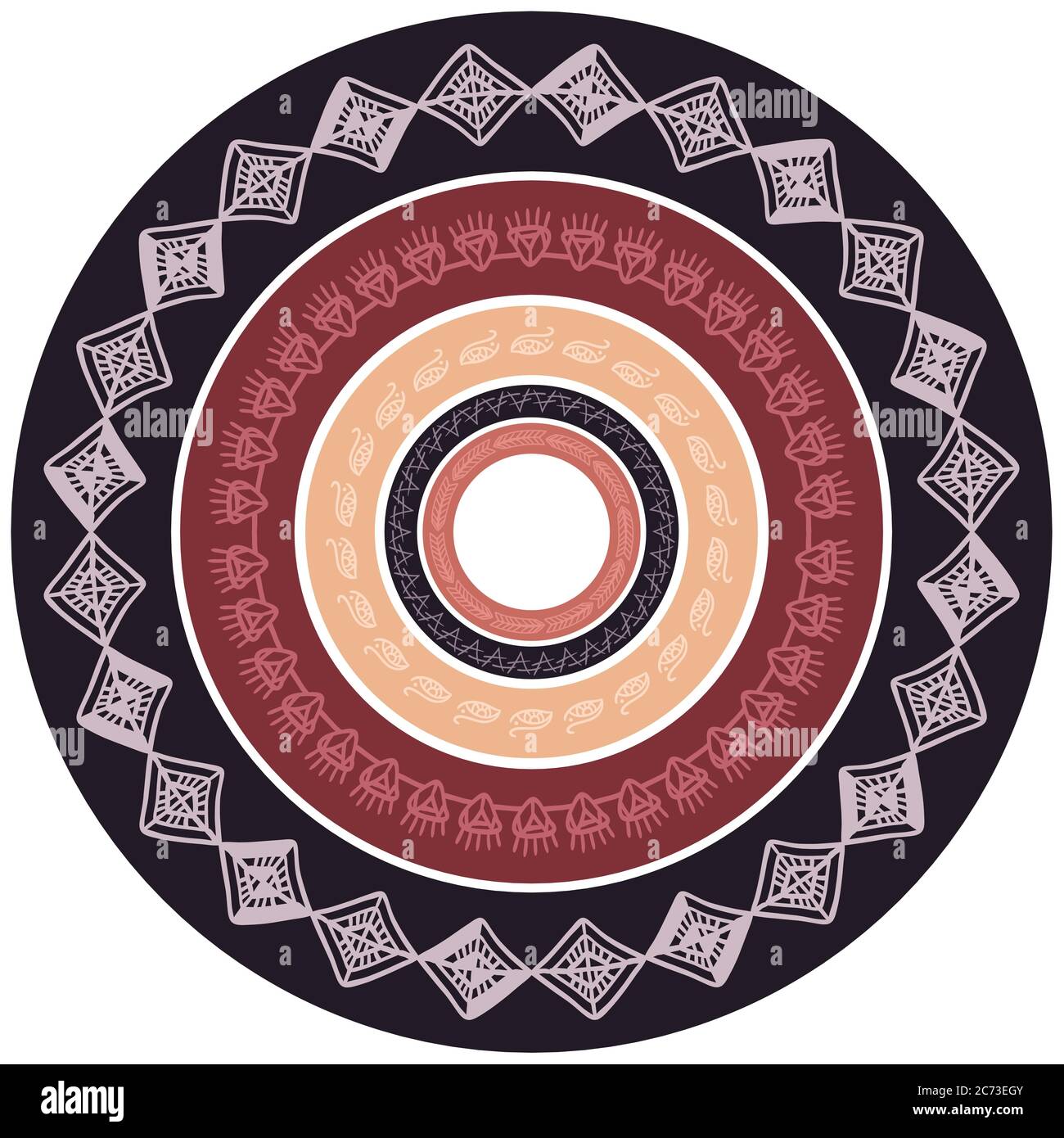 Round frame with tribal pattern. Boho borders. Vector elements for ...