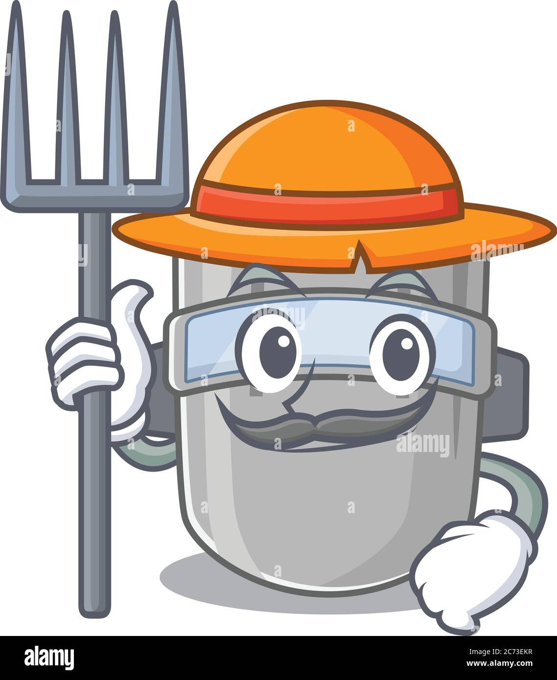 Welding mask mascot design working as a Farmer wearing a hat Stock ...