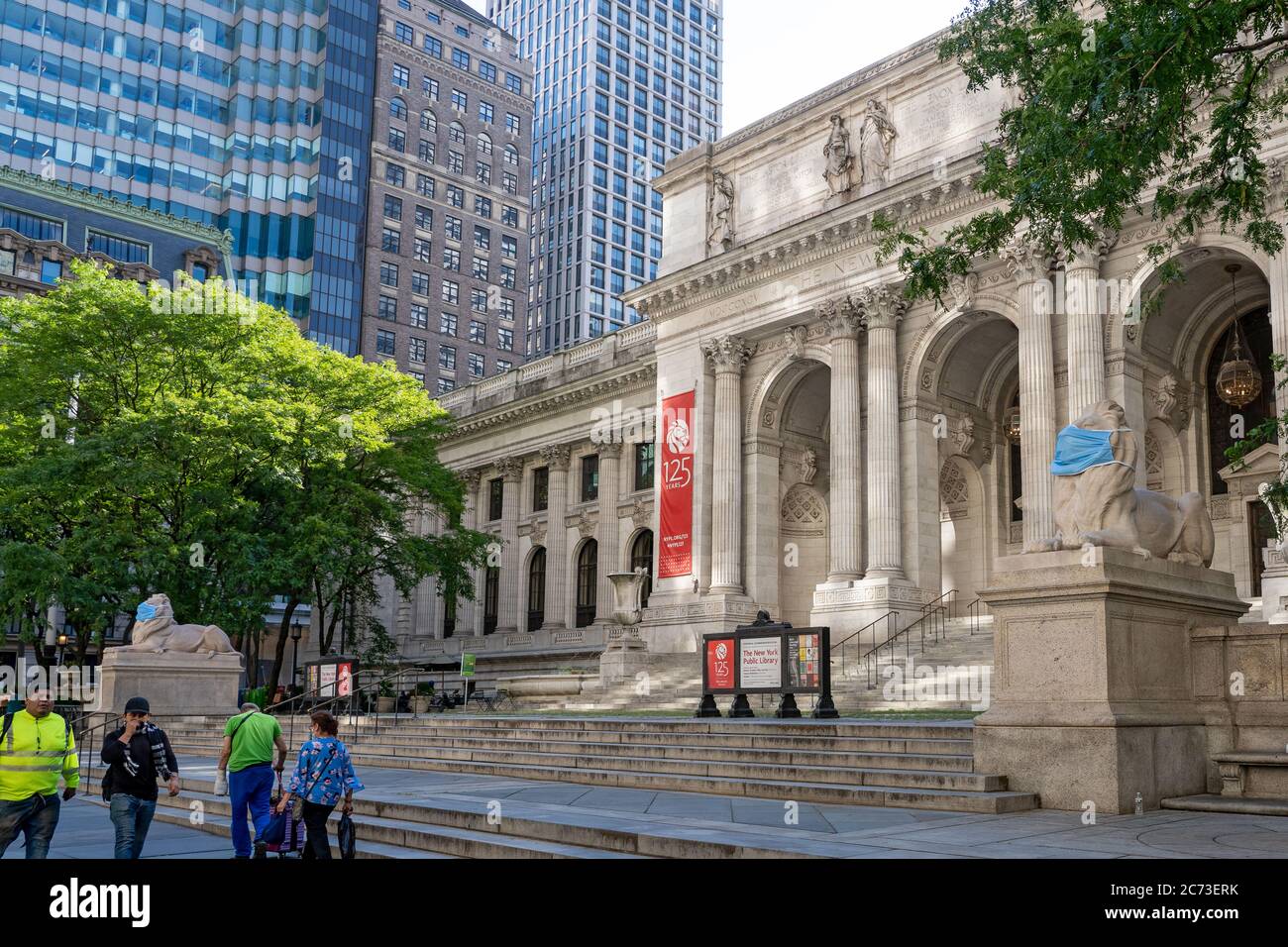 NEW YORK, NY - JULY 13: Exterior of New York Public Library on Fifth ...