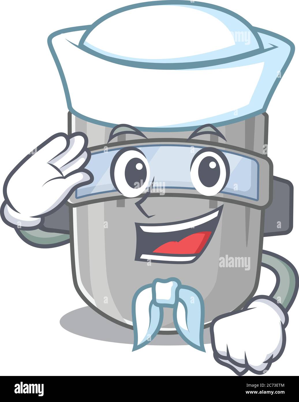 Smiley sailor cartoon character of welding mask wearing white hat and ...
