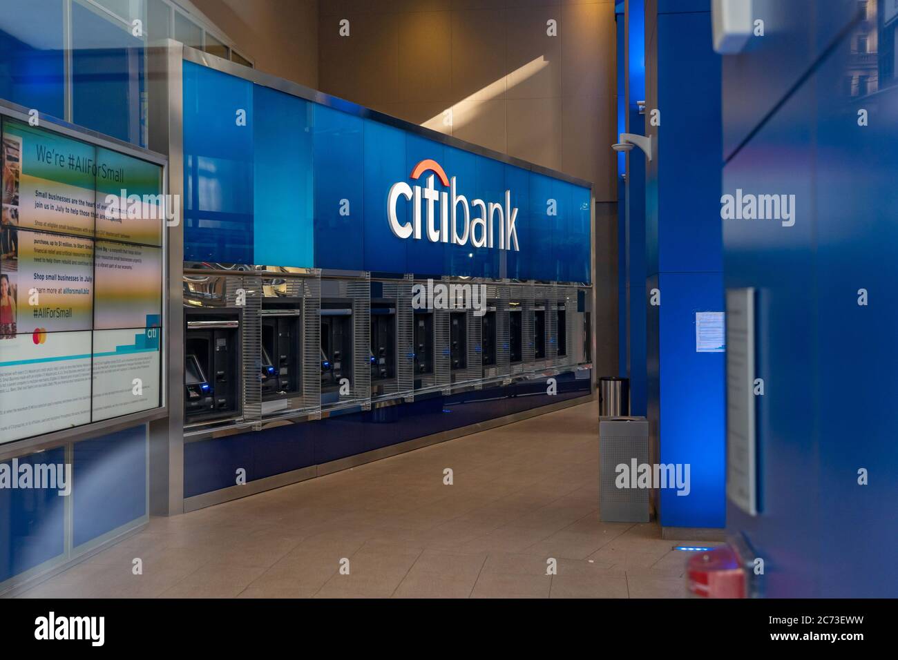 NEW YORK, NY - JULY 13: ATM at Citibank branch of Citigroup are seen on ...