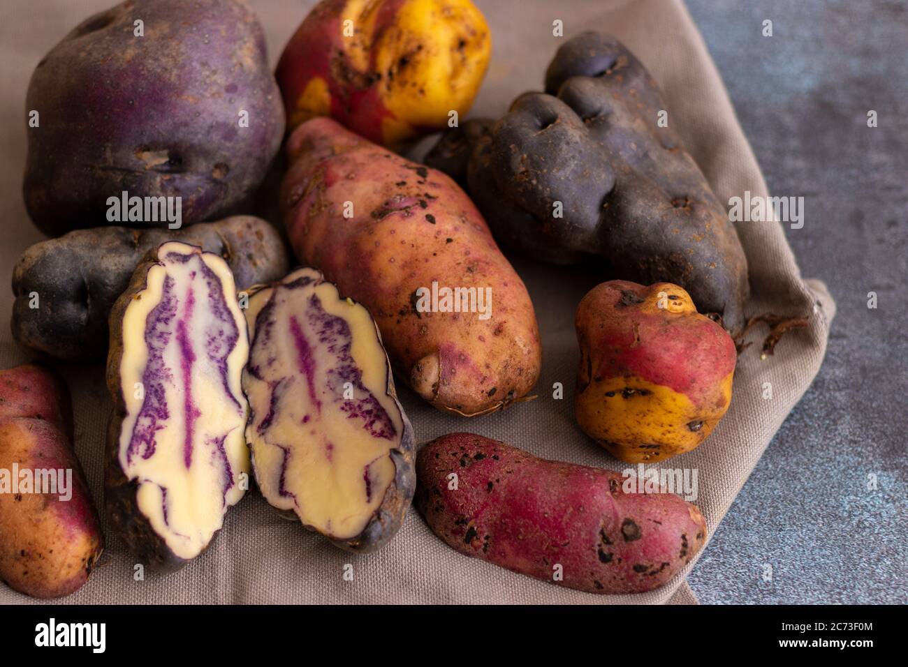 Peruvian native potatoes, harvested in Cusco, Peru Stock Photo - Alamy