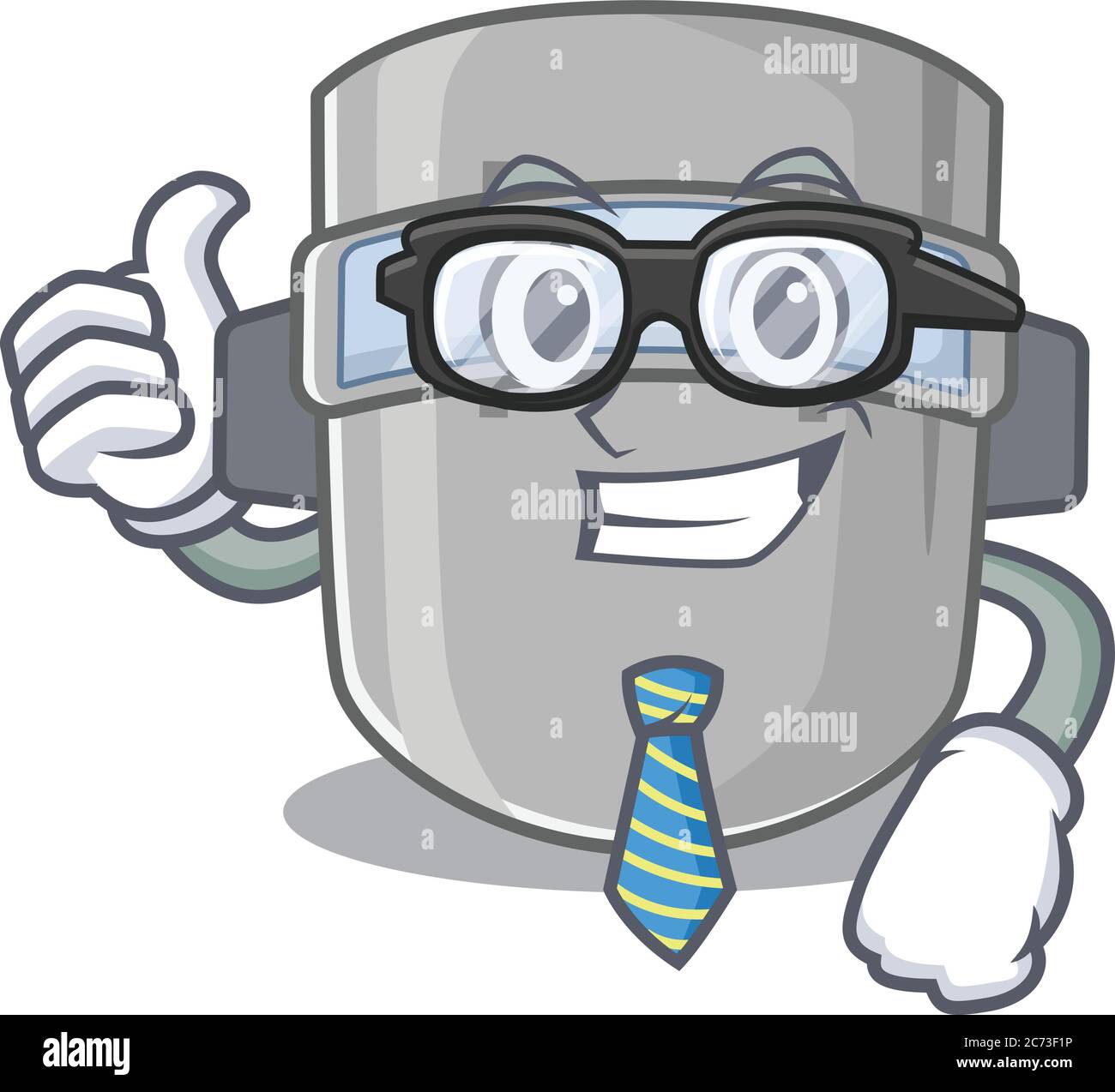 cartoon drawing of welding mask Businessman wearing glasses and tie ...
