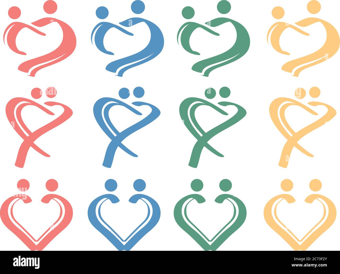 Simple brush strokes forming a heart shape to represent human in loving ...