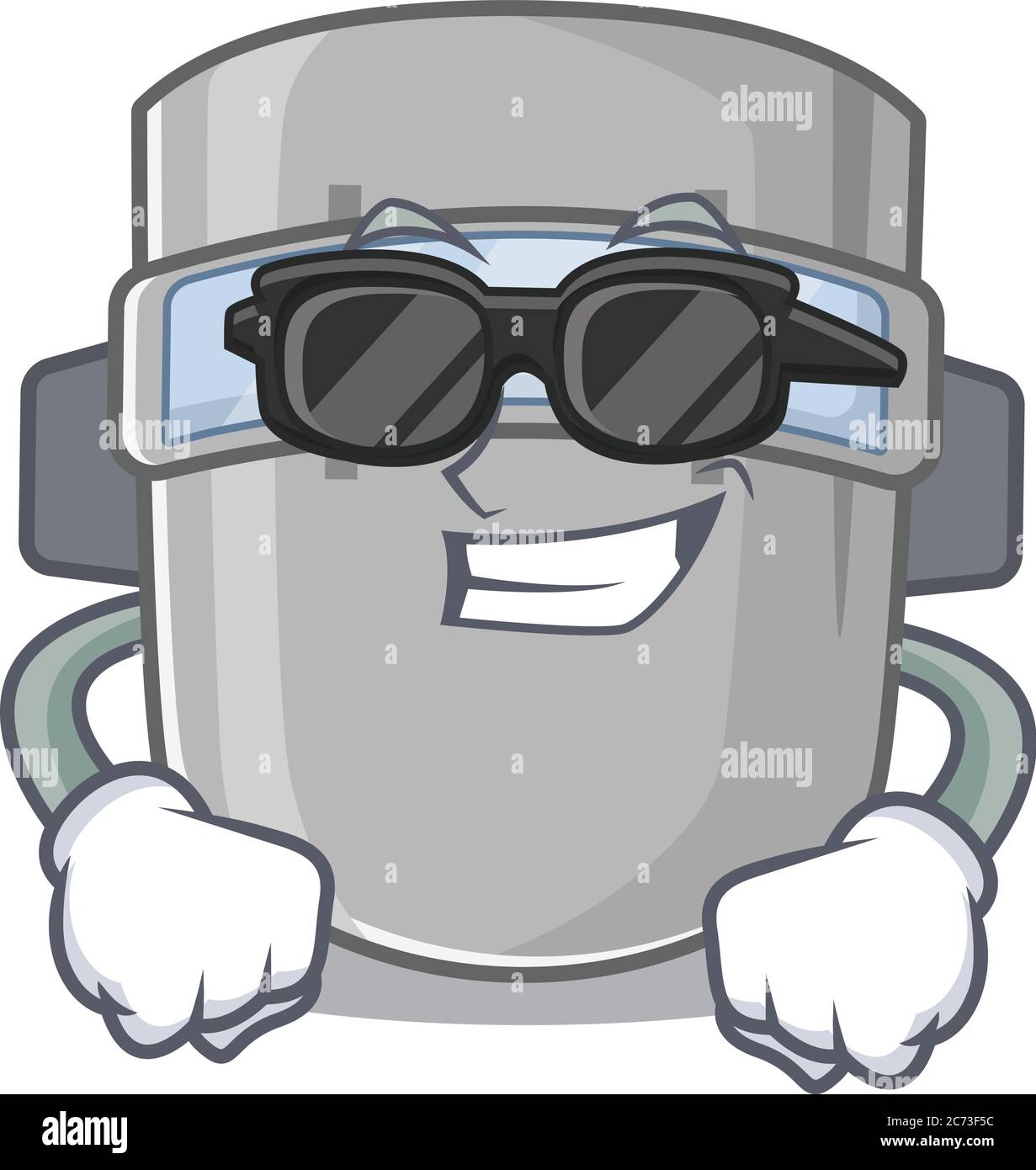 cartoon character of welding mask wearing classy black glasses Stock ...