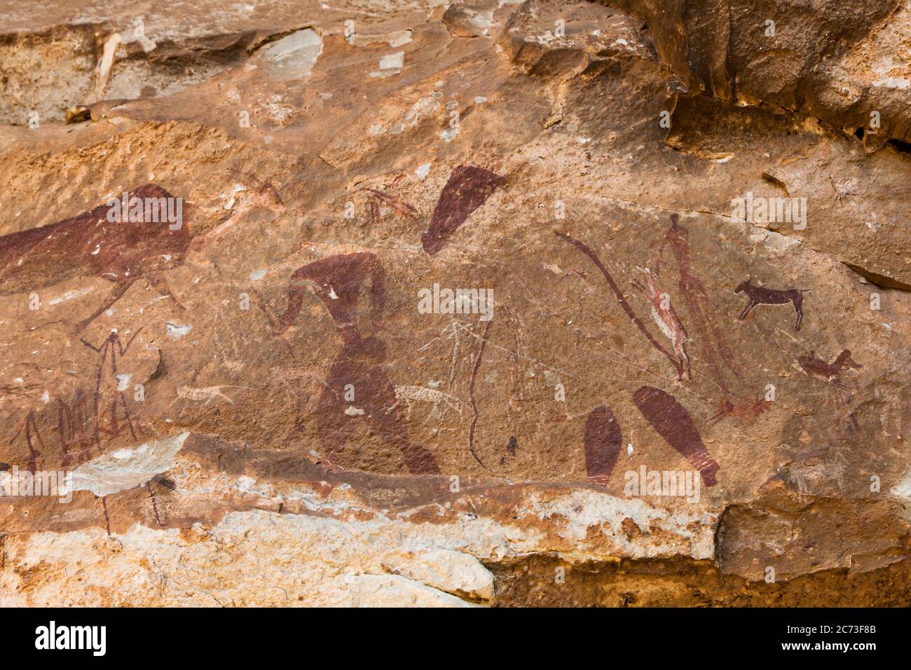 Drakensberg, "Eland cave" rock painting site, rock art, Didima gorge ...