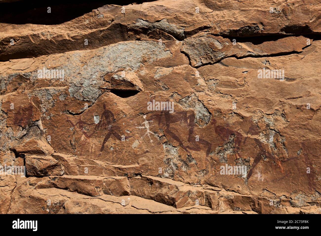 Drakensberg, "Eland cave" rock painting site, rock art, Didima gorge ...