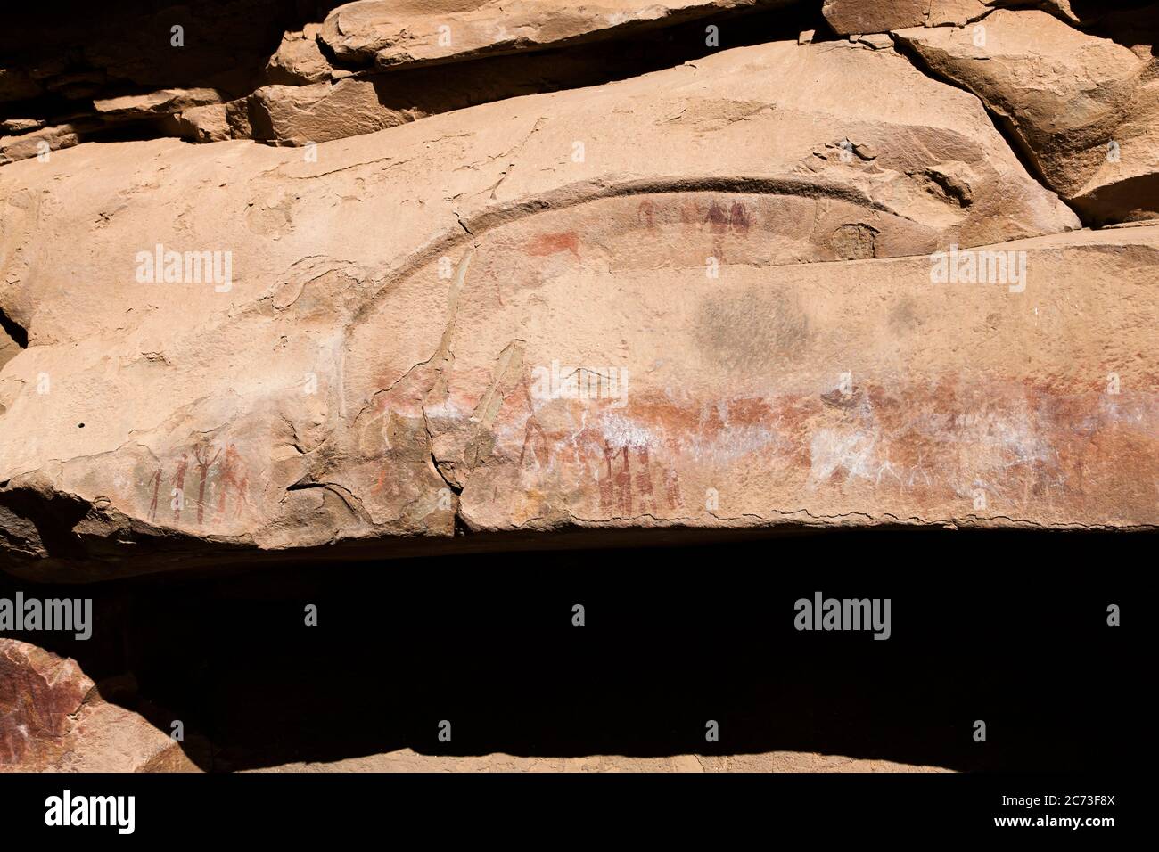 Drakensberg, "Eland cave" rock painting site, rock art, Didima gorge ...