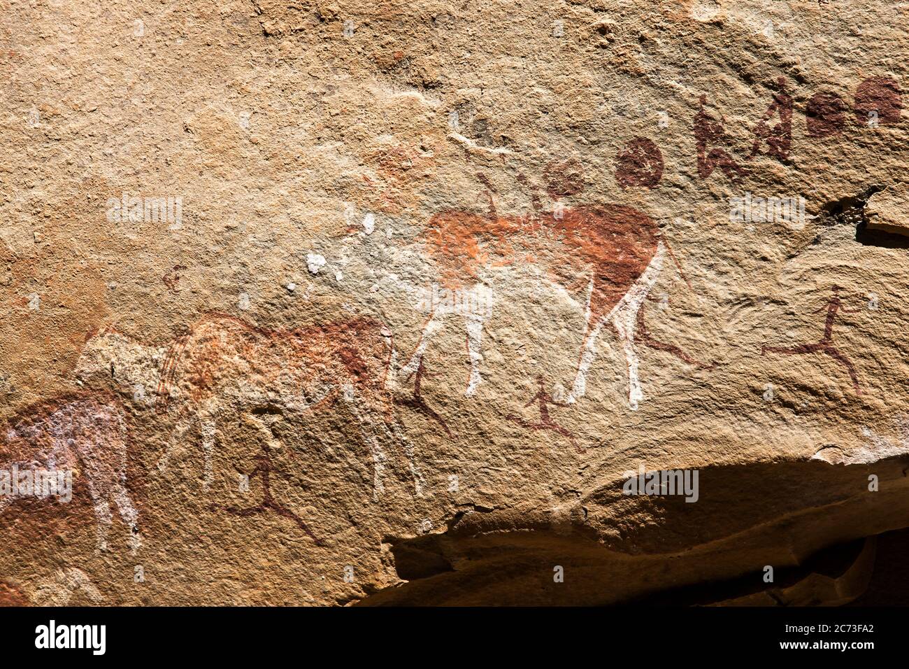Drakensberg, "Eland cave" rock painting site, rock art, Didima gorge ...