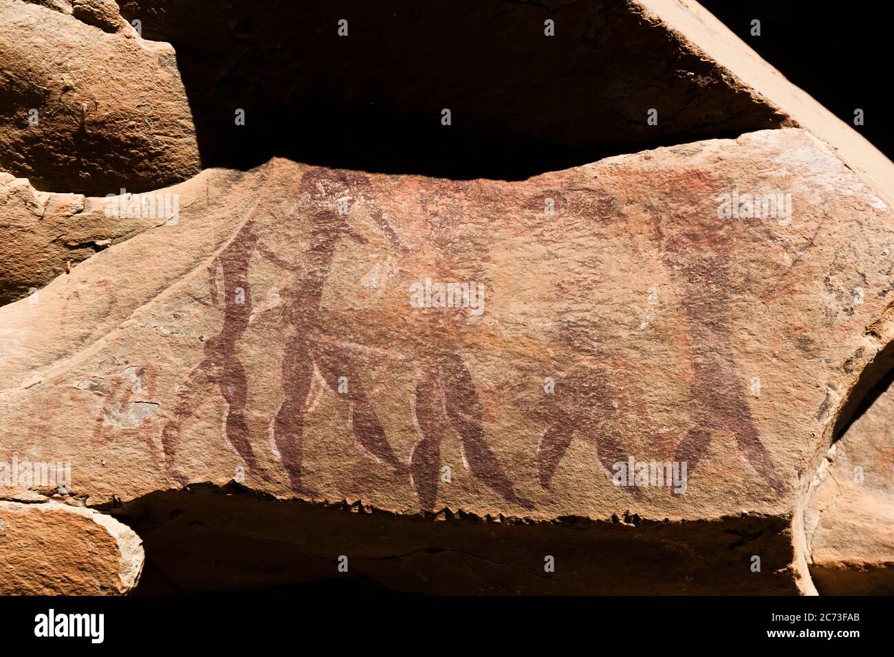 Drakensberg, "Eland cave" rock painting site, rock art, Didima gorge ...