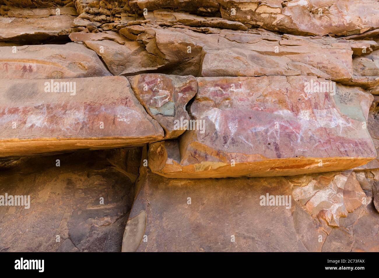 Drakensberg, "Eland cave" rock painting site, rock art, Didima gorge ...