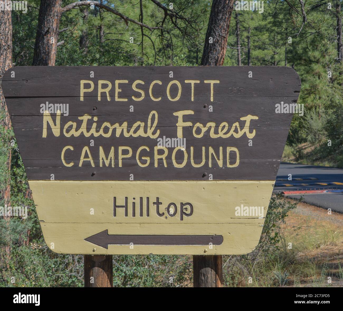 Prescott National Forest Campground Sign in Prescott, Arizona Stock ...