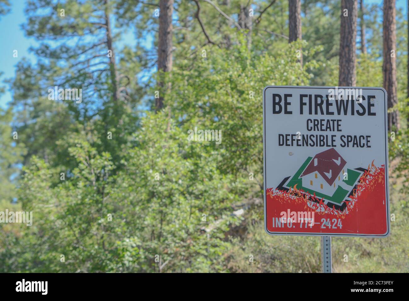 Be Firewise and Create Defensible Space Sign in Prescott National ...