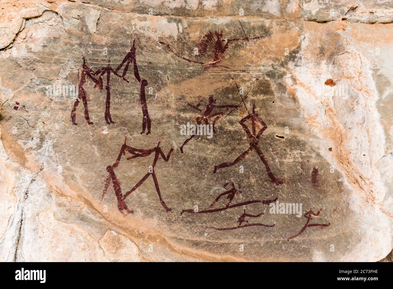 Drakensberg, "Battle Cave" rock art site, bushman rock paintings ...