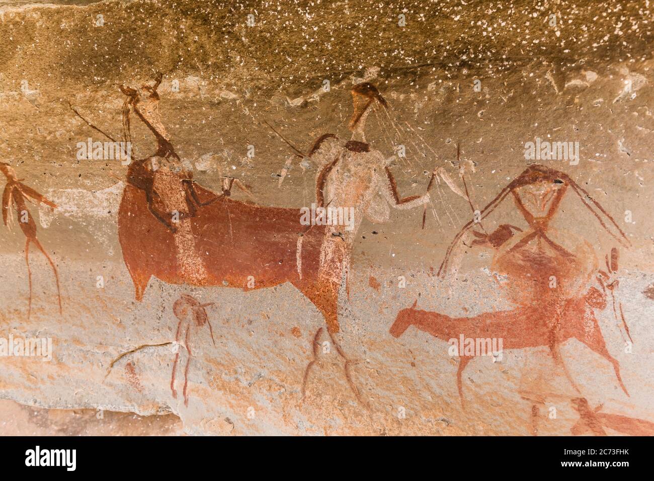 Drakensberg, "Battle Cave" rock art site, bushman rock paintings ...