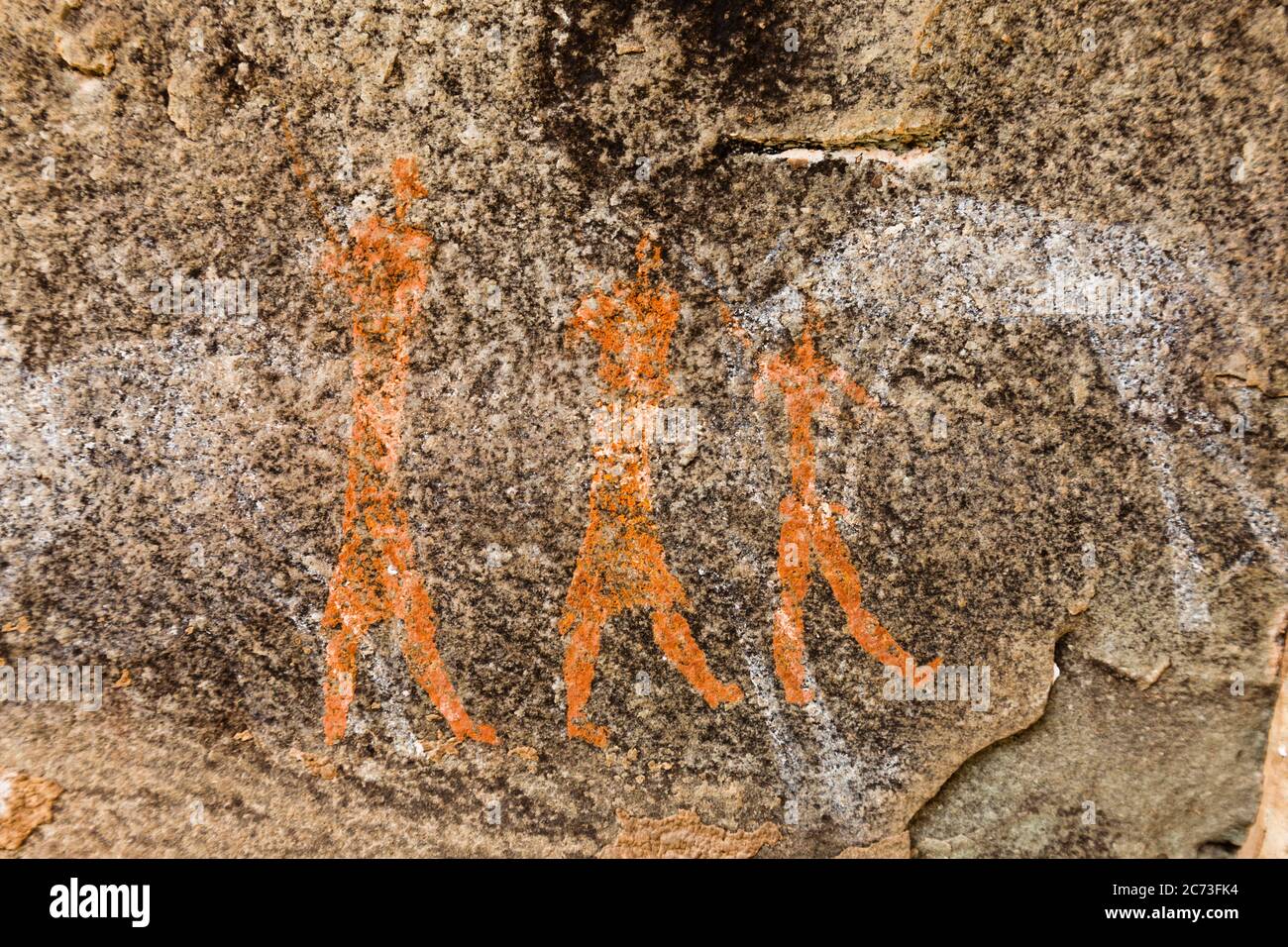 Drakensberg, "Battle Cave" rock art site, bushman rock paintings ...