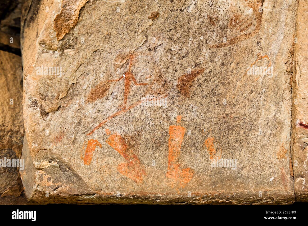 Drakensberg, "Battle Cave" rock art site, bushman rock paintings ...