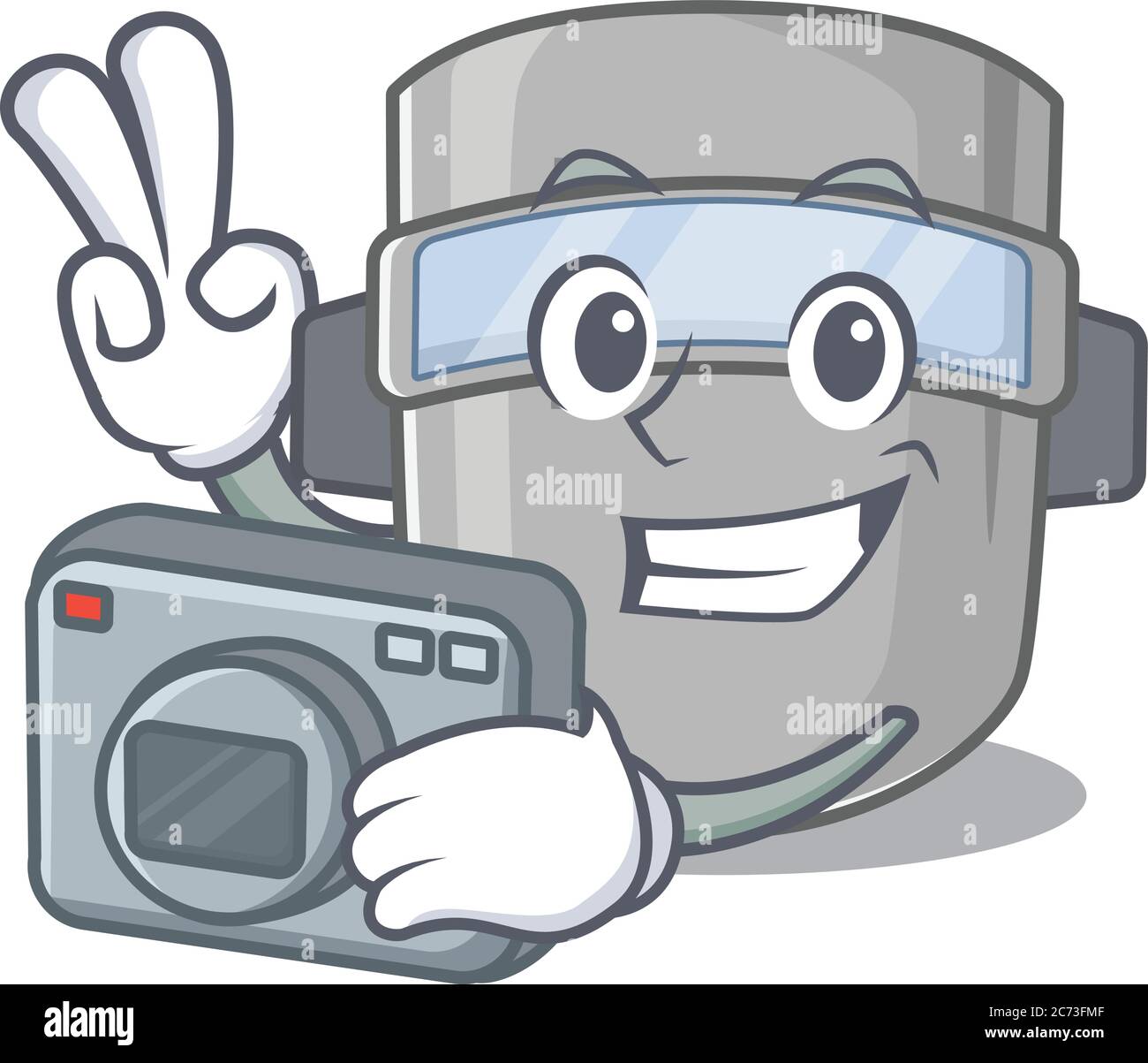 a professional photographer welding mask cartoon picture working with ...