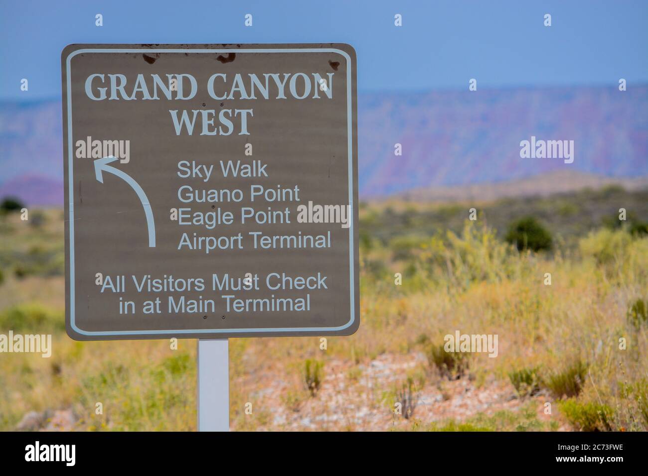 Grand Canyon National Park West Sign in Northern Arizona Stock Photo ...