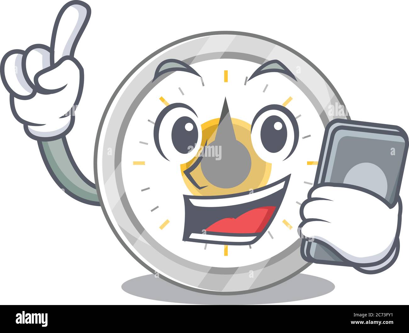 caricature character design style of old kitchen timer speaking on ...