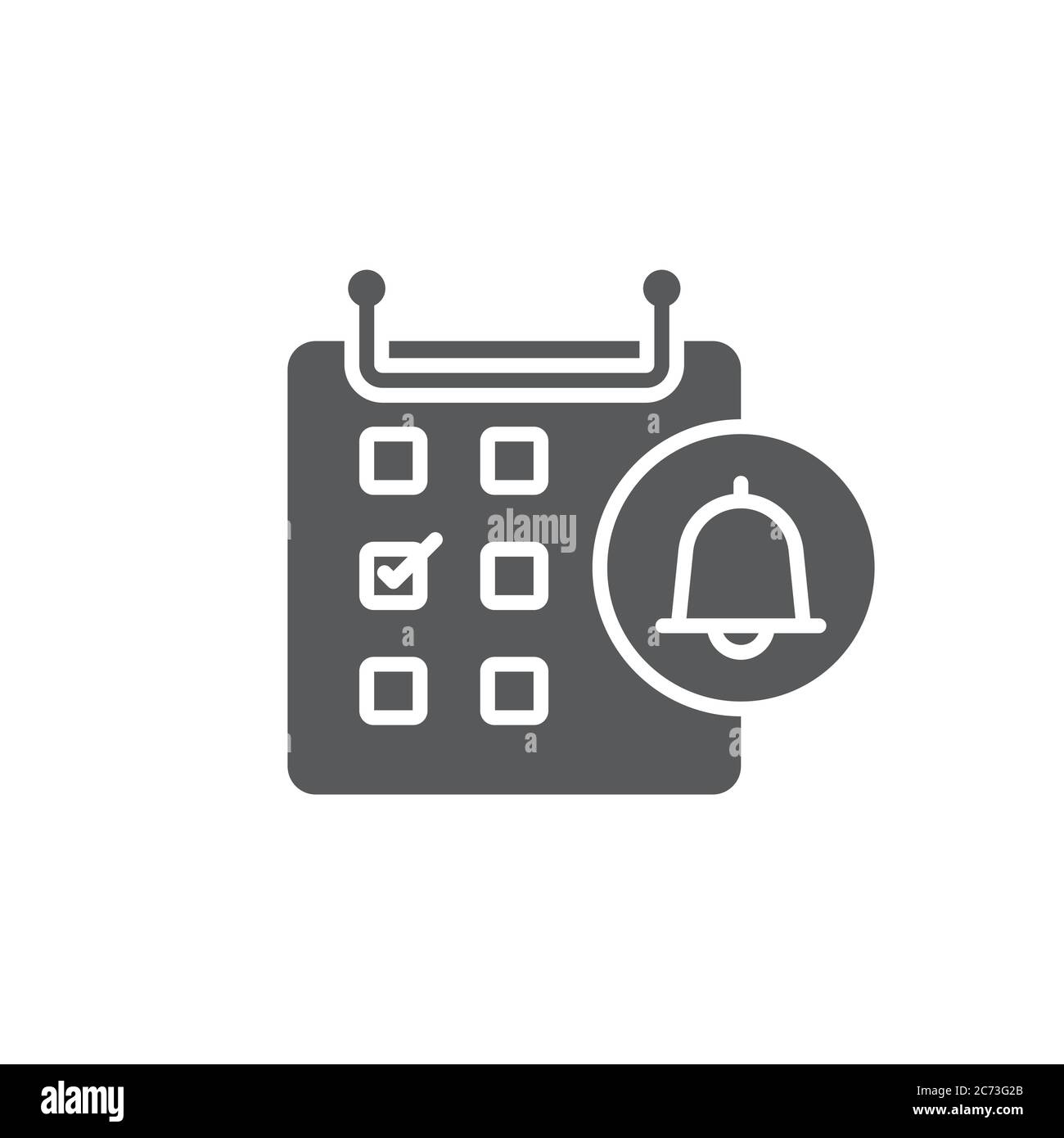 Calendar event reminder vector icon symbol isolated on white background ...