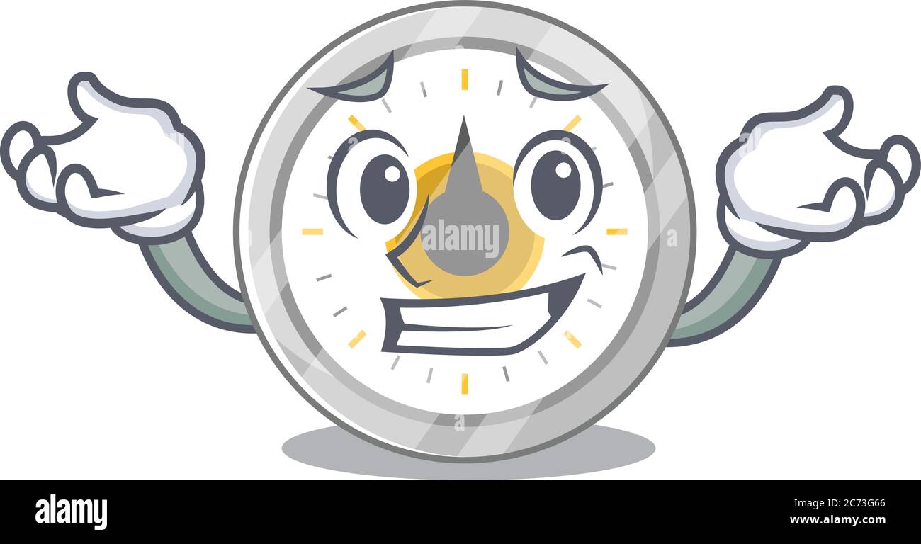 A sweet picture of grinning old kitchen timer caricature design style ...