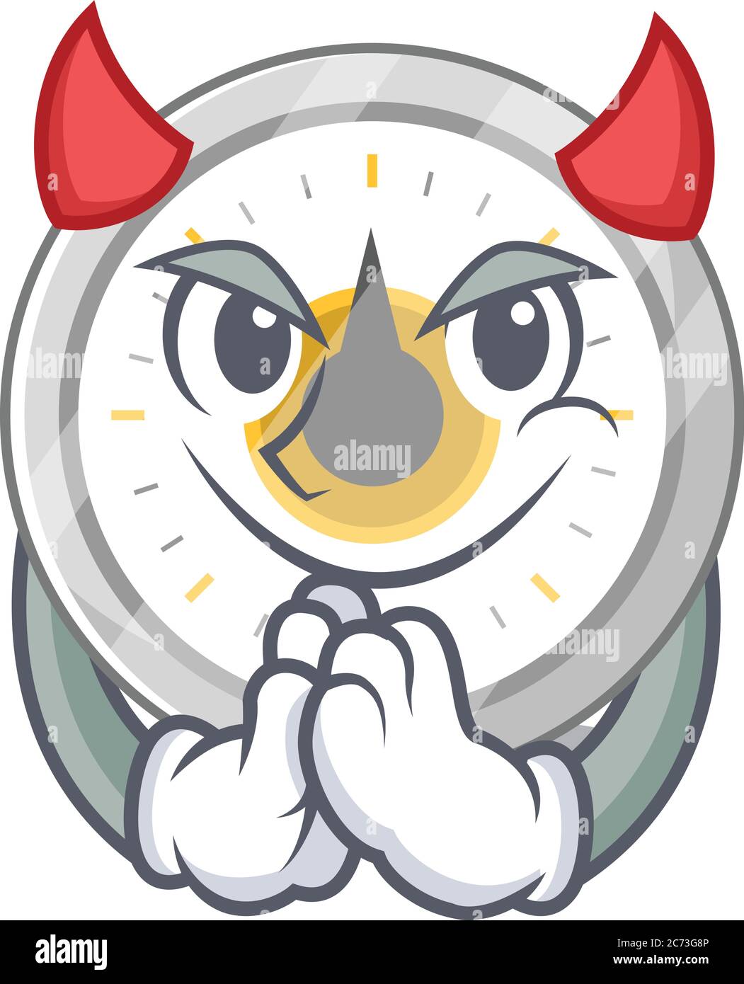 Old kitchen timer clothed as devil cartoon character design on ...