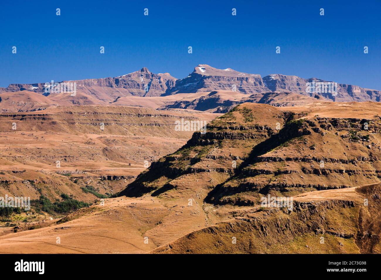 Drakensberg, mountains and escarpment, Ikanti rock art site trail, near ...