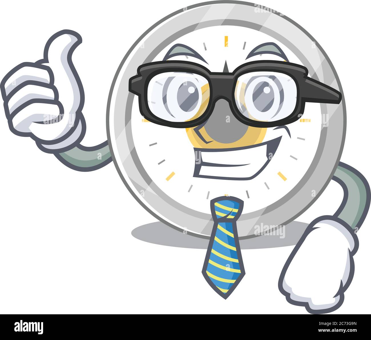cartoon mascot style of old kitchen timer Businessman with glasses and ...
