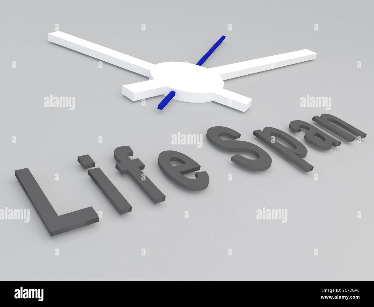 3D illustration of Life Span title with a clock as a background Stock ...