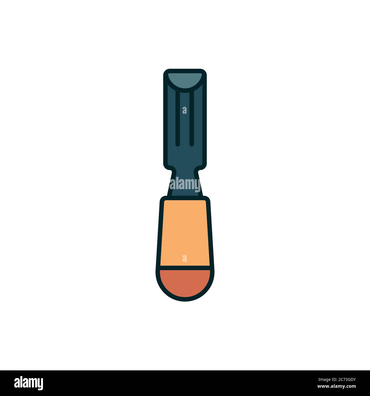 Carpenter chisel vector icon symbol isolated on white background Stock ...