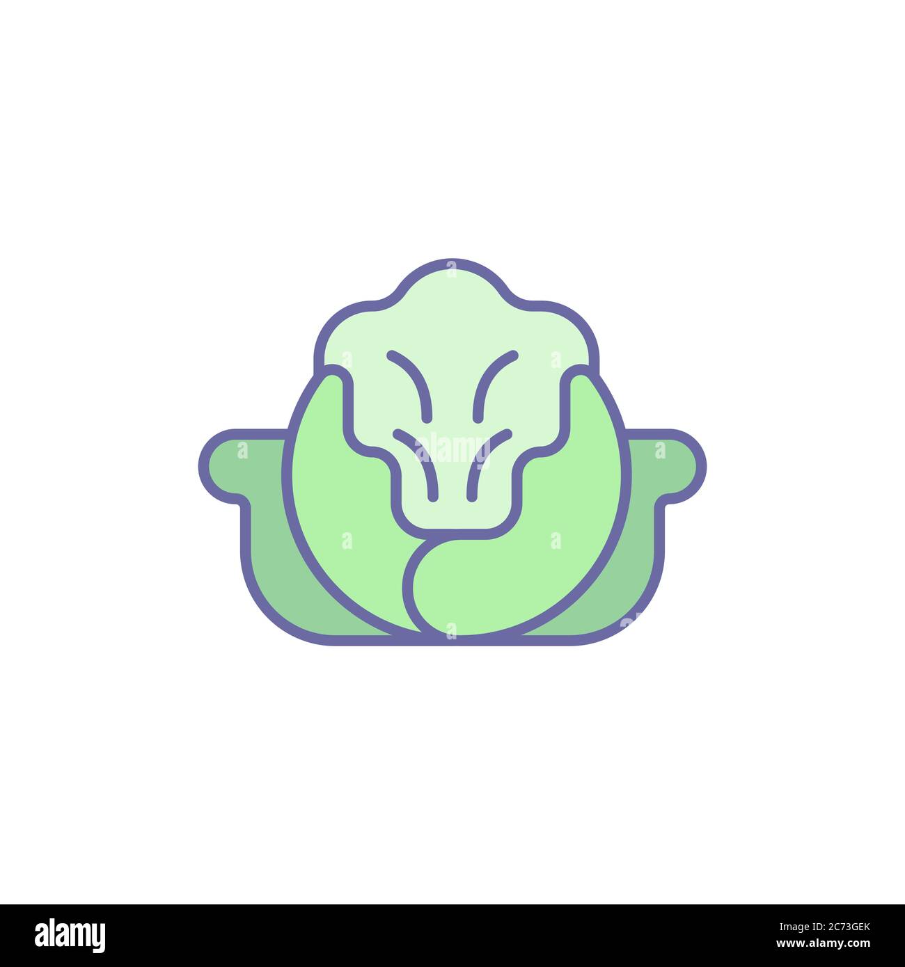 Cabbage leaves vector icon symbol vegetables isolated on white ...