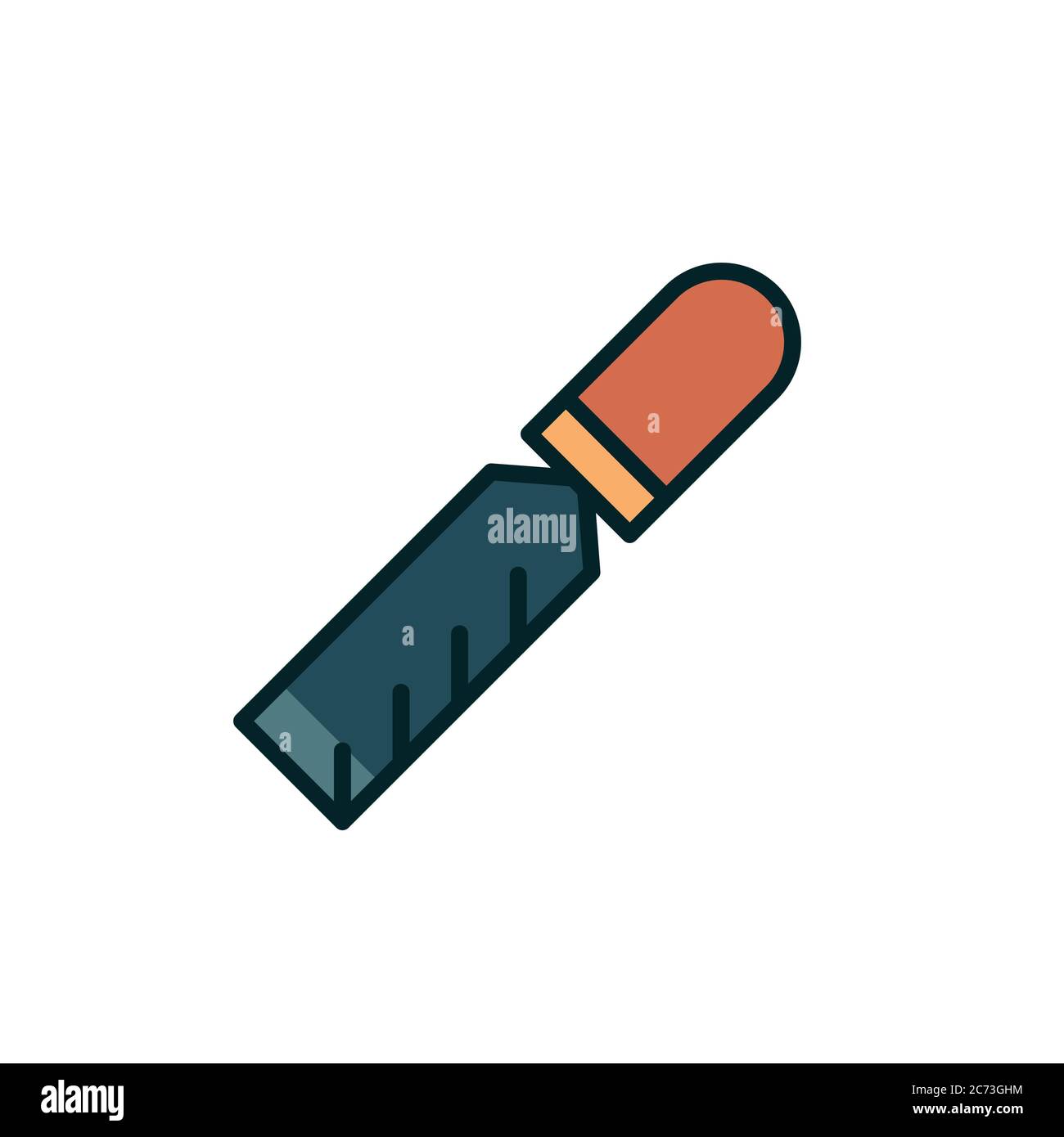 Carpenter chisel vector icon symbol isolated on white background Stock ...