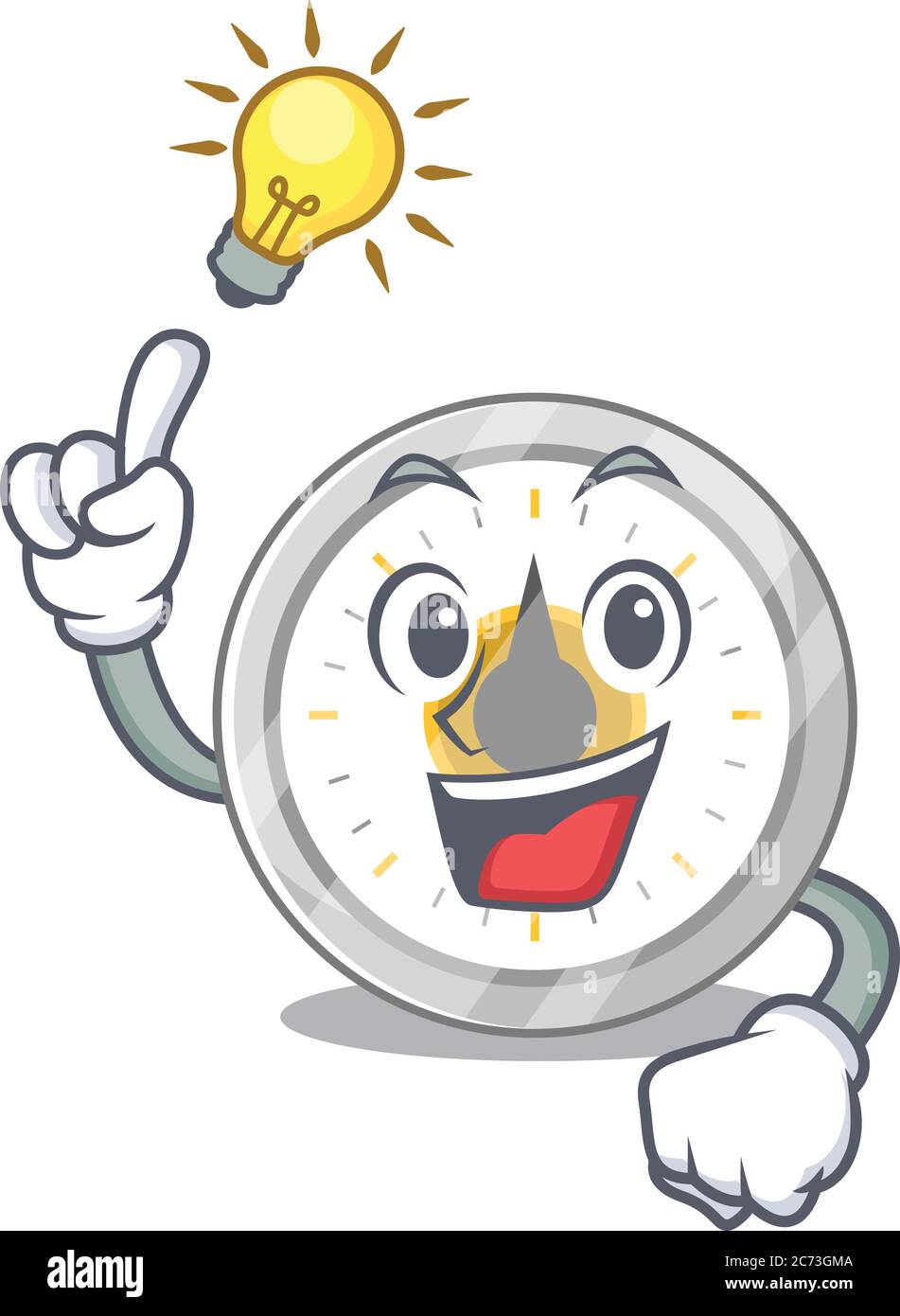 genius old kitchen timer Mascot character has an idea gesture Stock ...