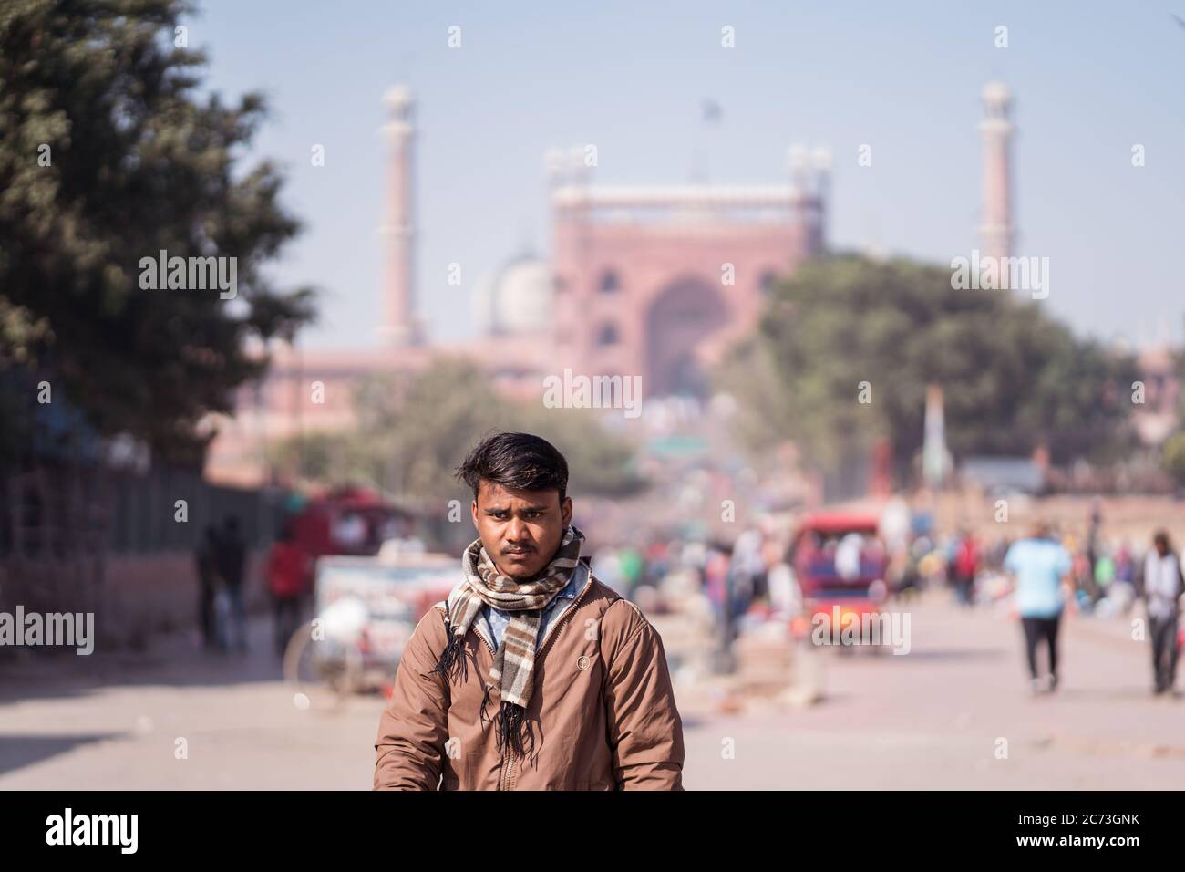 New Delhi / India - February 19, 2020: close up portrait of man in ...