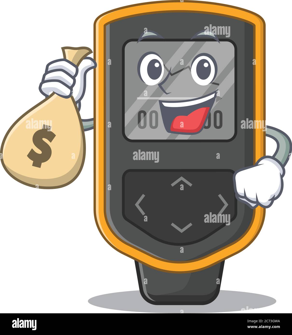 Crazy rich Cartoon picture of dive computer having money bags Stock ...