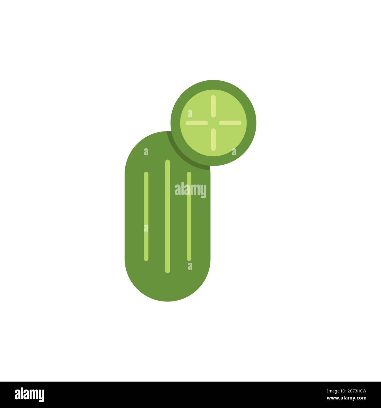 Cucumber slice vector icon symbol isolated on white background Stock ...