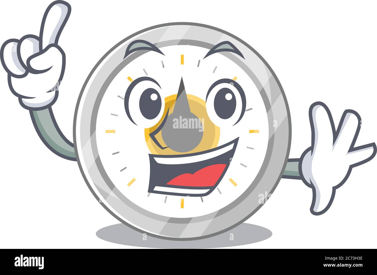 Old kitchen timer caricature design style with one finger pose Stock ...