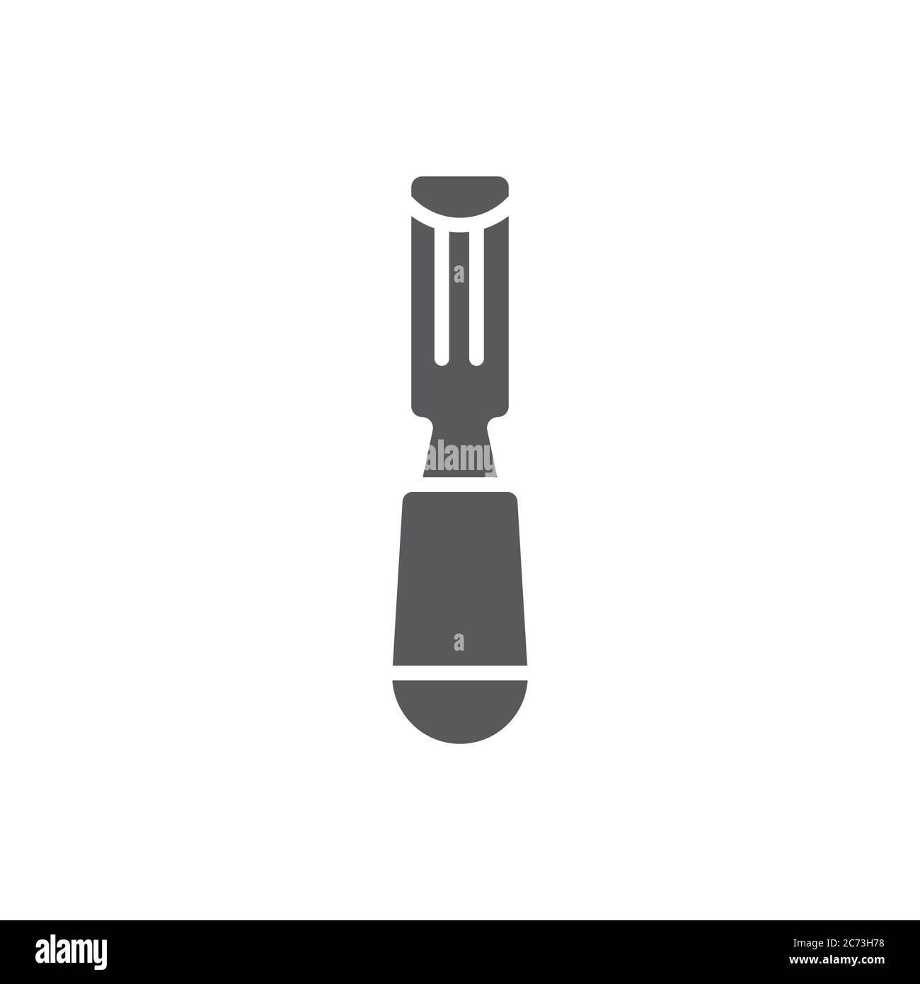 Carpenter chisel vector icon symbol isolated on white background Stock ...