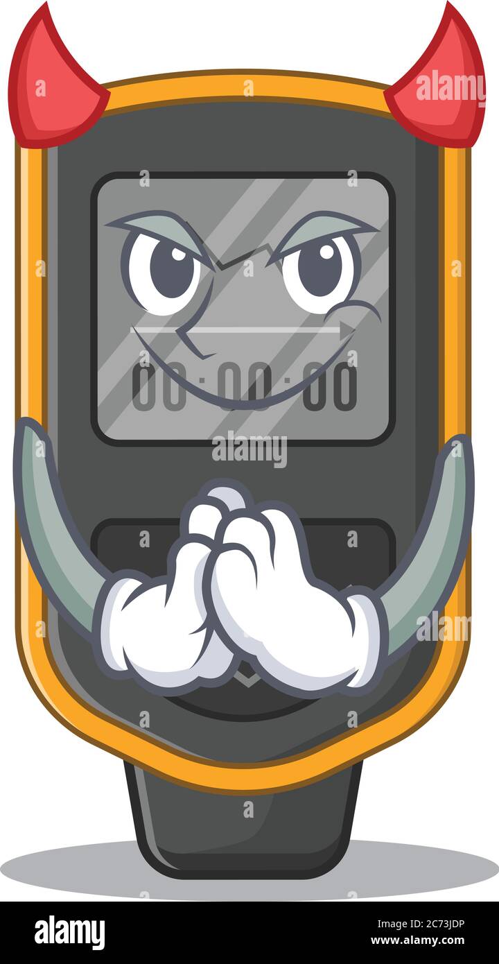 Dive computer clothed as devil cartoon character design on Halloween ...