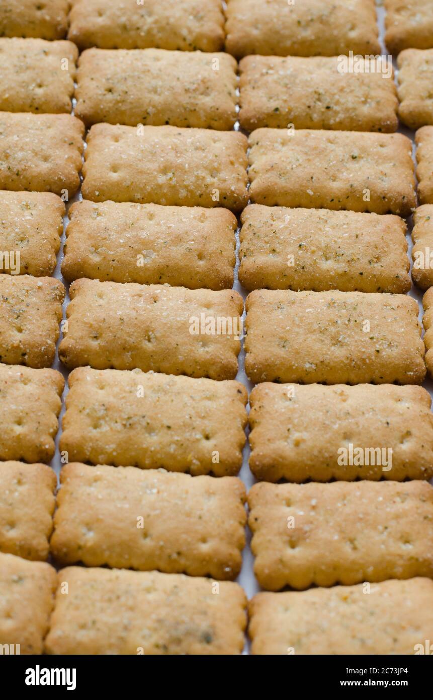 Biscuits for Breaking Time (in close up detail Stock Photo - Alamy