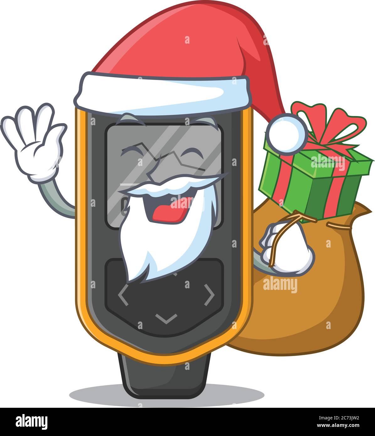 Cartoon design of dive computer Santa having Christmas gif Stock Vector ...
