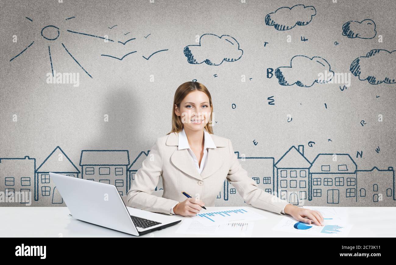 Designer in process of creative work Stock Photo - Alamy