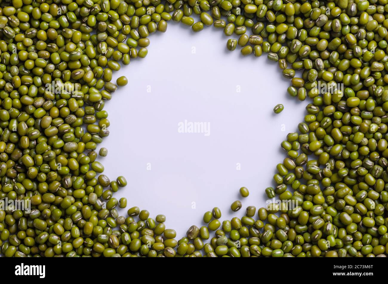 Mung Beans with Isolated White Circle Space Background Stock Photo - Alamy
