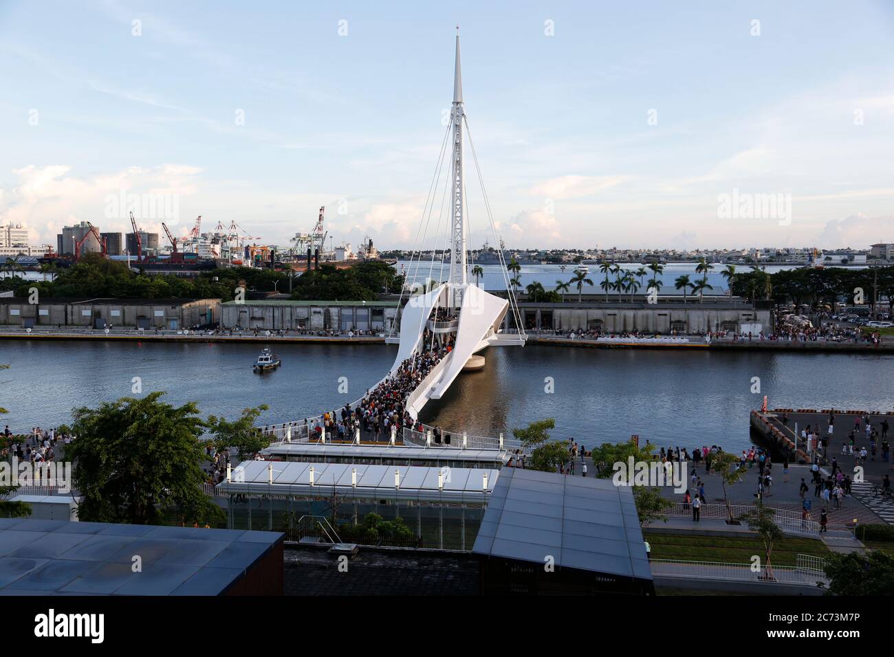 Horizontal rotation bridge, Kaohsiung Port Stock Photo - Alamy